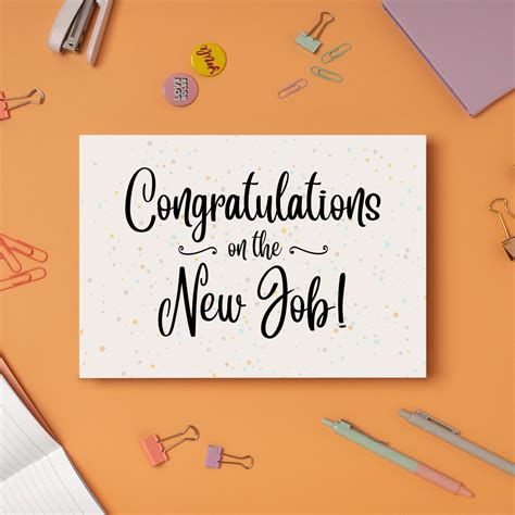 Printable Congratulations On The New Job Card Congrats Greeting Card
