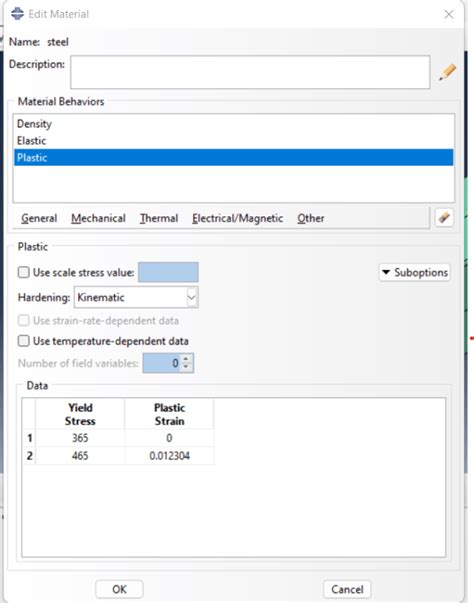 Modeling Kinematic Hardening Model For Steel In Cyclic Analysis Eng Tips