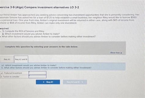 Solved Exercise Algo Compare Investment Alternatives Chegg Com