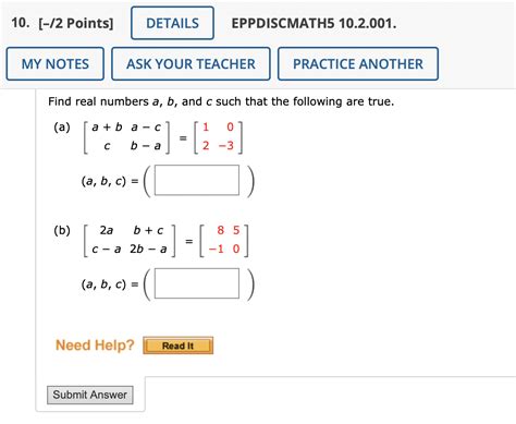 Solved Find Real Numbers A B And C Such That The Following Chegg Com