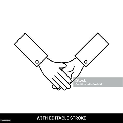 Ilustración De Icono De Línea De Protocolo De Enlace Trazo Editable Y