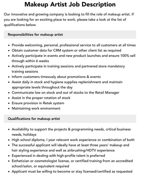 Special Effects Makeup Artist Job Description Mugeek Vidalondon