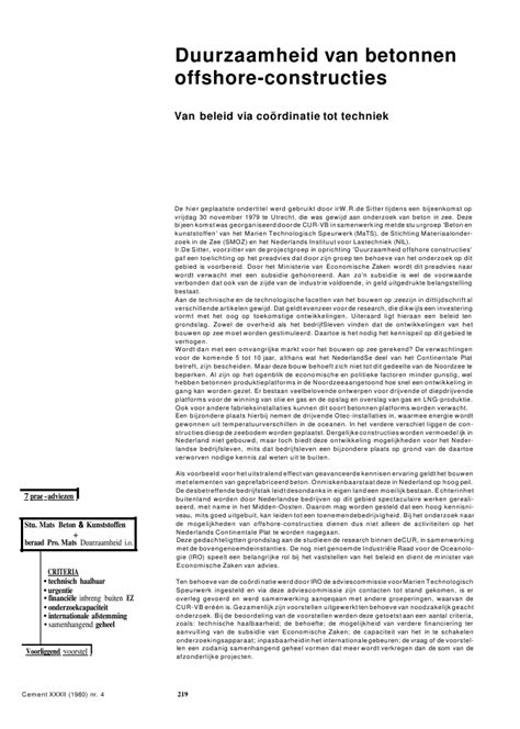 Duurzaamheid Van Betonnen Offshore Constructies