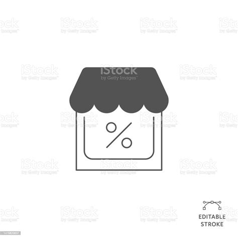 할인 상점 플랫 라인 아이콘 편집 가능한 획 아이콘은 웹 디자인 모바일 앱 Ui Ux 및 Gui 디자인에 적합합니다 가격에 대한