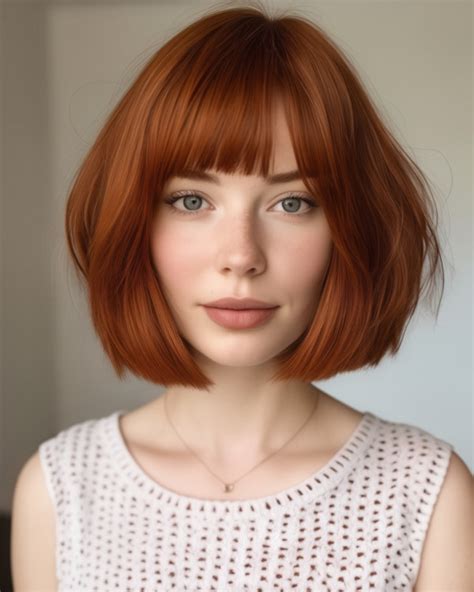 20 Auburn Hair Colour Ideas Auburn Bob With Bangs