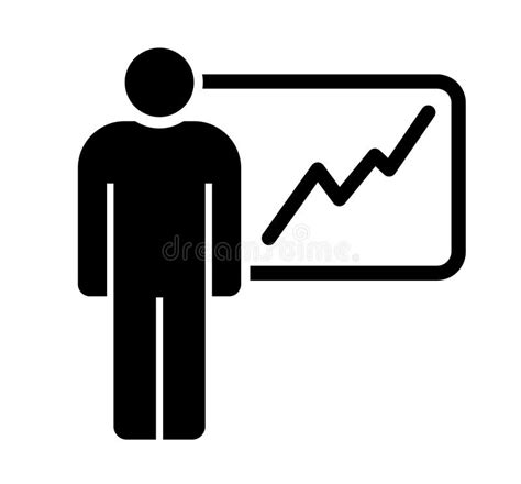 Person And Rising Performance Chart Symbol Success Evaluation Icon Stock Illustration