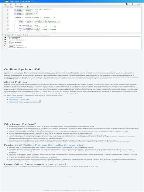 Online Python Ide Editor Compiler Interpreter 20 Pdf Python Programming Language