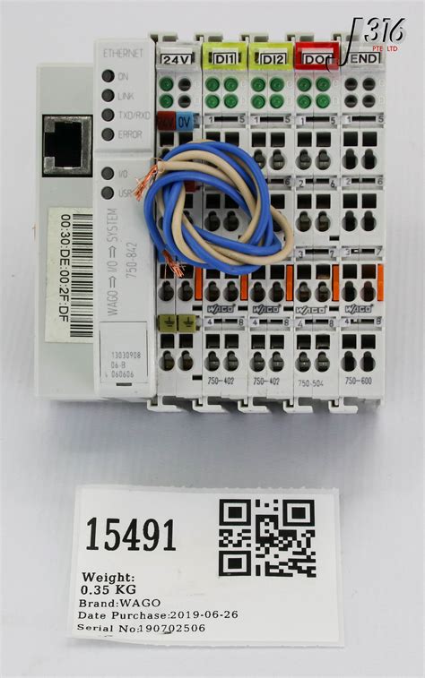 15491 Wago Ethernet Controller W 750 402 750 504 750 600 Module 750 842 J316gallery