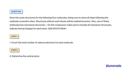 Solved Draw The Lewis Structures For The Following Four Molecules Being Sure To Show All Steps