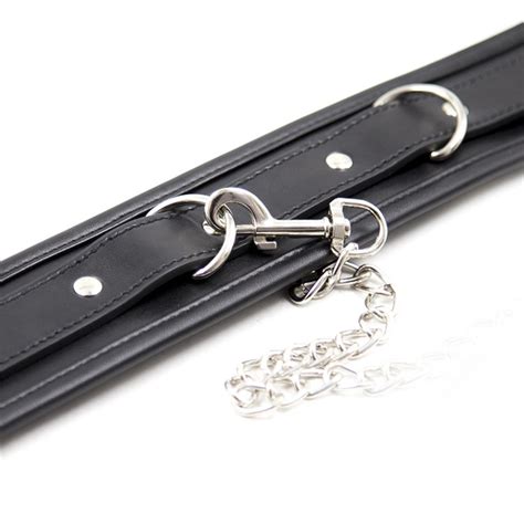 Bdsm Collar With Chain Pu Leather Slave Collar For Women Female Collar