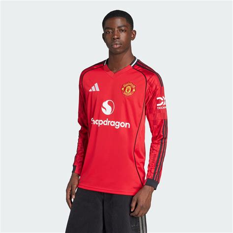 Clothing Manchester United 25 26 Long Sleeve Home Jersey Red