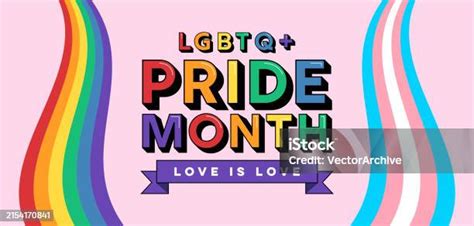 Lgbtq 프라이드의 달 텍스트와 핑크 배경에 무지개 프라이드 깃발 리본 Lgbtq 프라이드의 달에 대 한 벡터 일러스트 레이