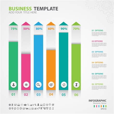 ตัวเลือกลูกศร Infographics องค์ประกอบไดอะแกรมเวกเตอร์ Eps Uidownload
