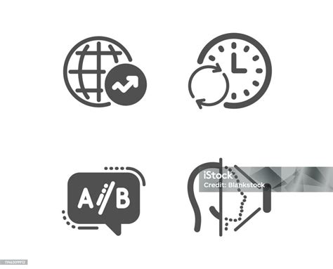 Ab 테스트 세계 통계 및 업데이트 시간 아이콘 얼굴 Id 기호입니다 테스트 채팅 글로벌 보고서 새로 고침 시계 벡터 0명에 대한 스톡 벡터 아트 및 기타 이미지 Istock
