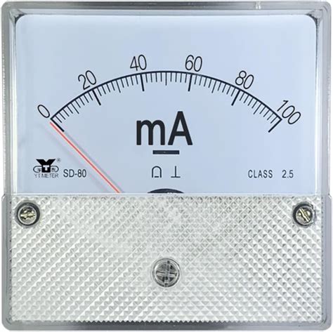 Sd80 Dc Milliamp Meter 1ma 5ma 20ma 30ma Pointer Ammeter Dc Dh80 Cz80 80 80 Size