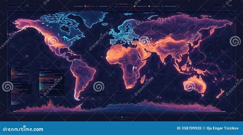 Global Market Data Visualization A World Map With Heatmap Colors And