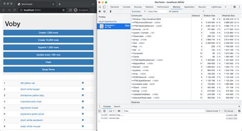 Adding K Rows Tests In Memory Benchmarks Issue Krausest Js Framework Benchmark Github