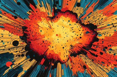 Dynamic Comic Book Style Explosion With A Vibrant Burst Of Colors Creating A Dramatic Visual