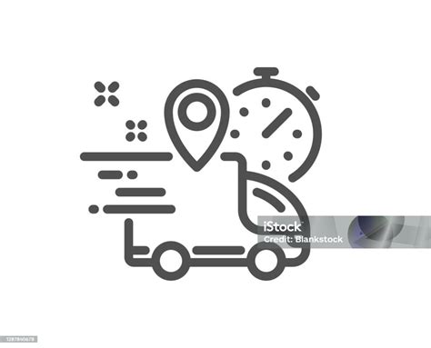 익스프레스 배송 라인 아이콘 택배 트럭 위치 표지판 벡터 고급에 대한 스톡 벡터 아트 및 기타 이미지 고급 디자인 벡터 Istock