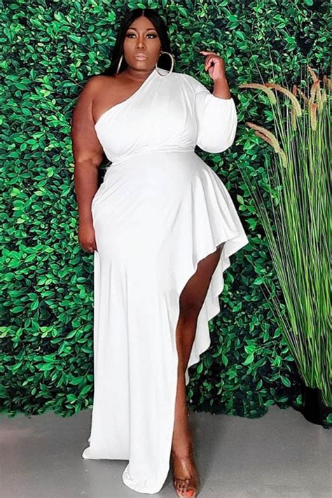 Plus Size One Shoulder Maxi Dress Preorder Shopperboard