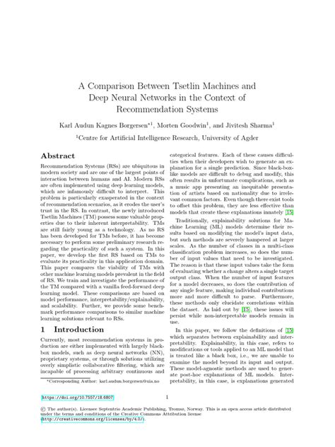 A Comparison Between Tsetlin Machines And Deep Neu Pdf Cybernetics