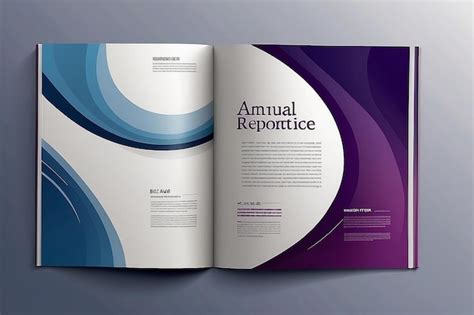 Premium Photo Abstract Curve Shape On Blue Purple And White Color Background A4 Size Book