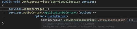 Entity Framework Core DbContextOptionsBuilder Does Not Contain A