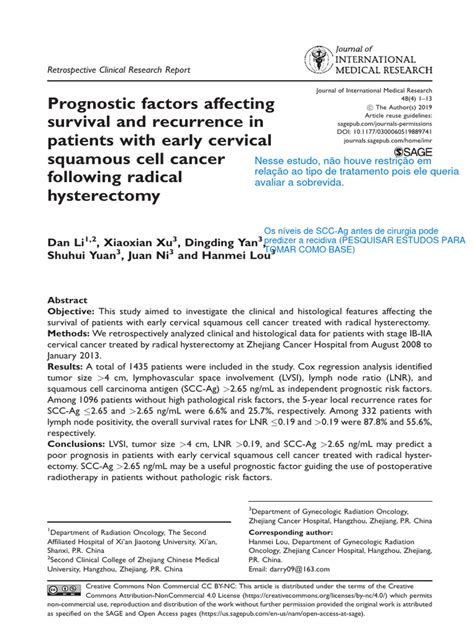 Prognostic Factors Affecting Survial And Recurrence In Patientes With