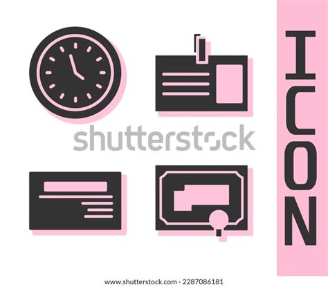Set Certificate Template Clock Business Card Stock Vector Royalty Free 2287086181 Shutterstock