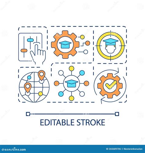 Learning Management System Concept Icon Stock Illustration