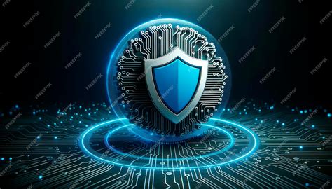 Premium Photo Cyber Security Concept With Shield And Circuit Board