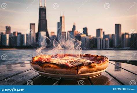 Ai Generated Chicago Chicago Skyline With Willis Tower And Deep Dish