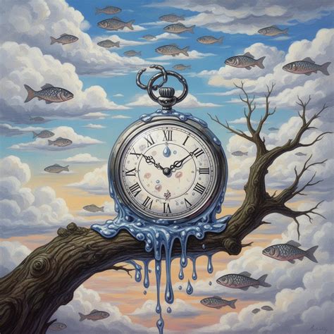 A Giant Pocket Watch Melting Over Ai Art