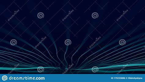 Wave Of Dots And Weave Lines Abstract Background Network Connection Structure 3d Rendering
