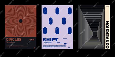 스위스 디자인 포스터 레이아웃의 메타모던 미학 추상적인 기하학적 모양이 있는 그래픽 템플릿 프리미엄 벡터