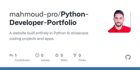 github mahmoud pro python developer portfolio a website built