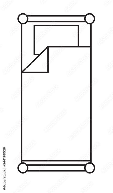 2d Graphic Image Of The Top Of A Single Bed Complete Bed With Mattress