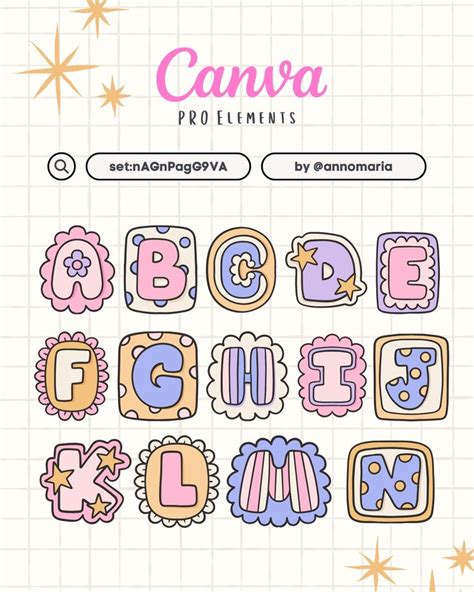 Canva Elements Keyword Cute Playful Alphabet Letters In 2025 Scrapbook Canvas Canvas
