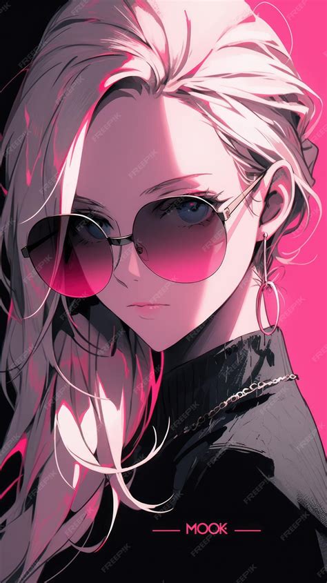 Premium Ai Image An Anime Girl In Pink With Sunglasses