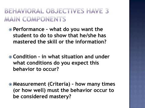 Writing Behavioral Objectives Pptx