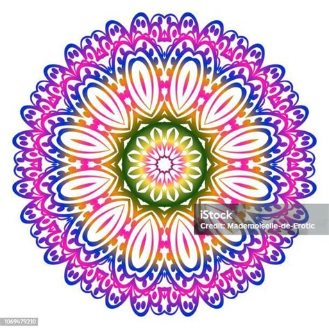 장식용 원형 패턴입니다 동양 만다라입니다 컬러 꽃 장식입니다 벡터 일러스트입니다 색칠 책 인사말 카드 초대장 문신 안티 스트레스 치료 0명에 대한 스톡 벡터 아트 및 기타