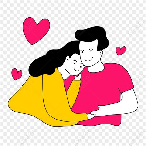 포옹 커플 일러스트 발렌타인 데이 라인 문자 그림사랑미소