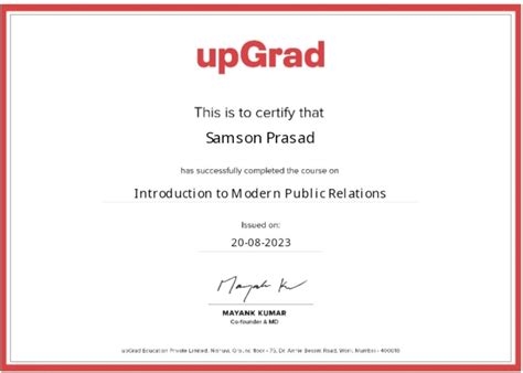 Samson Prasad On Linkedin Successfully Completed The Course On Introduction To Modern Public