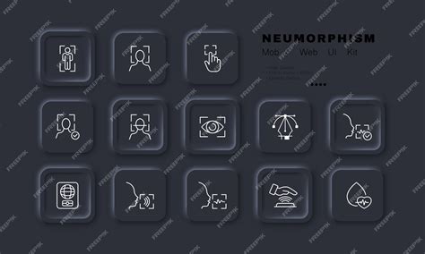 Premium Vector Biometry Set Icon Scan Scanner Face Id Fingerprint