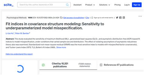 Fit Indices In Covariance Structure Modeling Sensitivity To Underparameterized Model