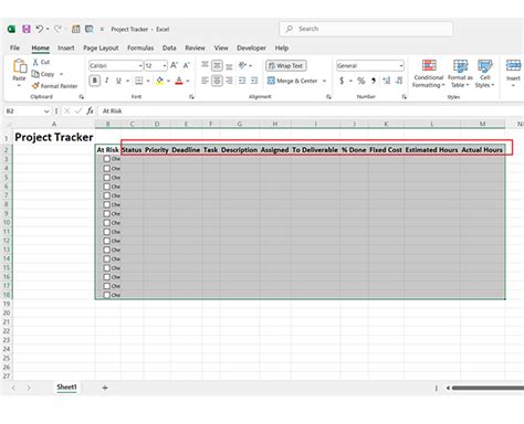 Project Tracker Template In Excel To Enhance Productivity