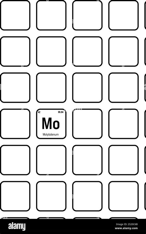 Molybdenum Mo Periodic Table Element With Name Symbol Atomic Number And Weight Transition
