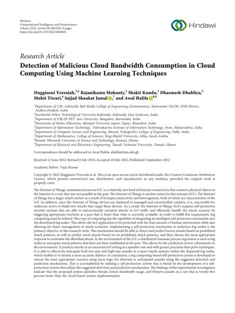 pdf detection of malicious cloud bandwidth consumption in cloud