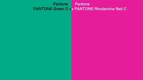 Pantone Green C Vs PANTONE Rhodamine Red C Side By Side Comparison