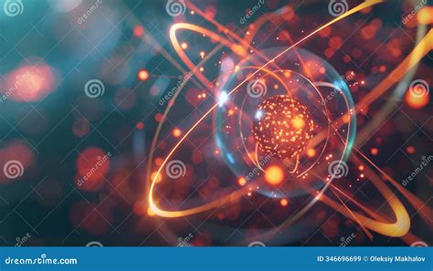 Visualization Of Atomic Structure With Electron Orbiting Nucleus Representing Fundamental